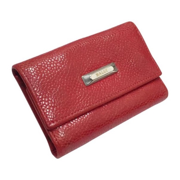 Bally | Bags | Bally Red Lizard Embossed Leather Key Case | Poshmark